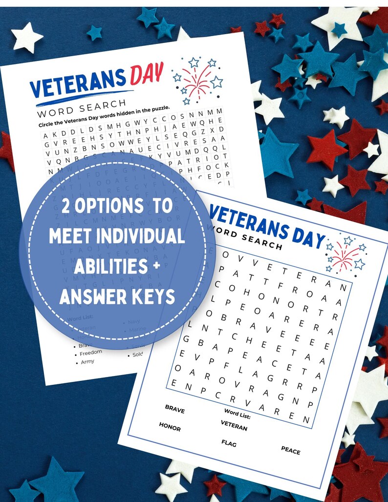 Veterans Day Games for Seniors: Memory Care Activities (digital ...