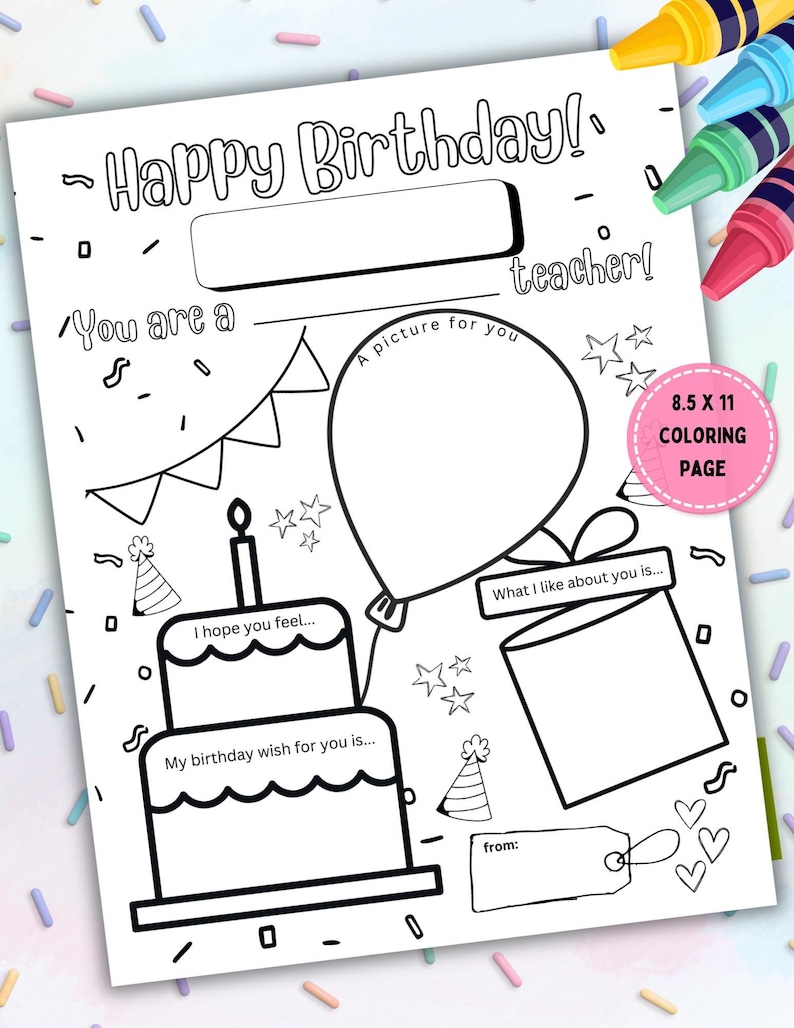 Happy Birthday Card for Teacher Printable, Happy Birthday Teacher ...