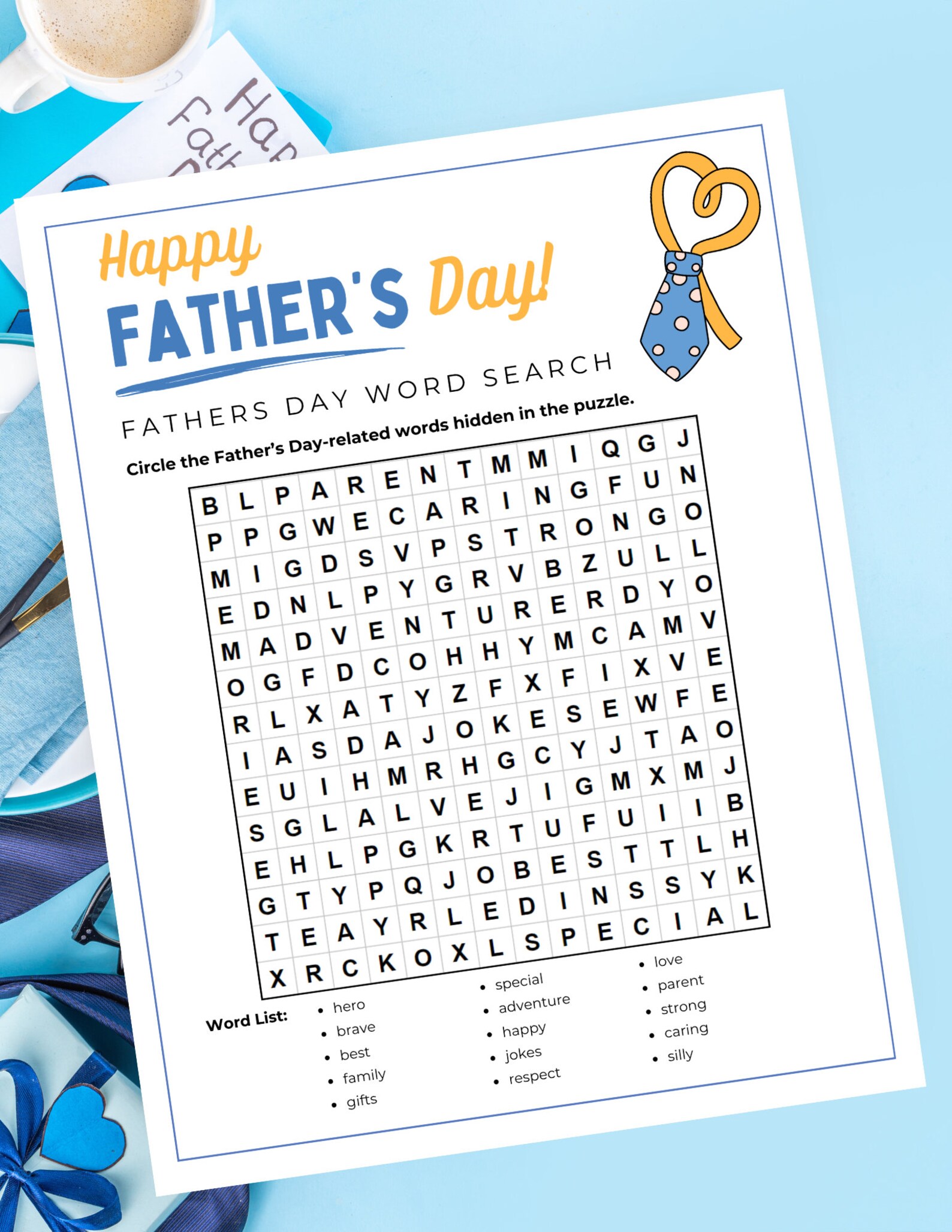 Fathers Day Word Search Printable Fathers Day Games for Kids and Adults ...