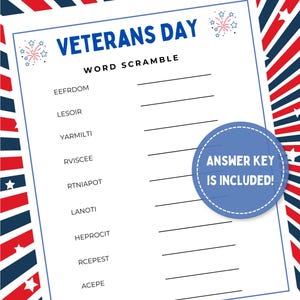 Printable Veterans Day Activities and Games for Kids, Veterans Day ...