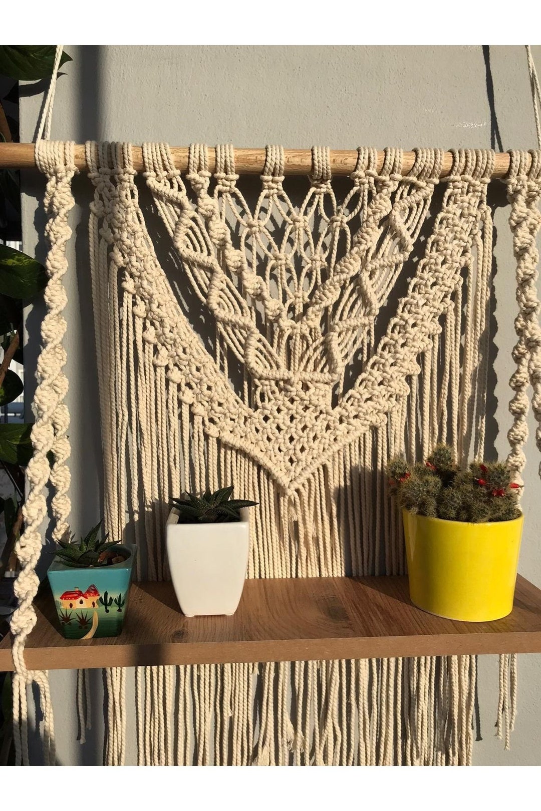 Cleopatra Decoration Handmade Macrame Shelf Wall Art - Etsy