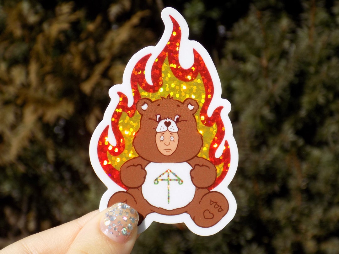 Midsommar Care Bear Glitter Sticker - Etsy