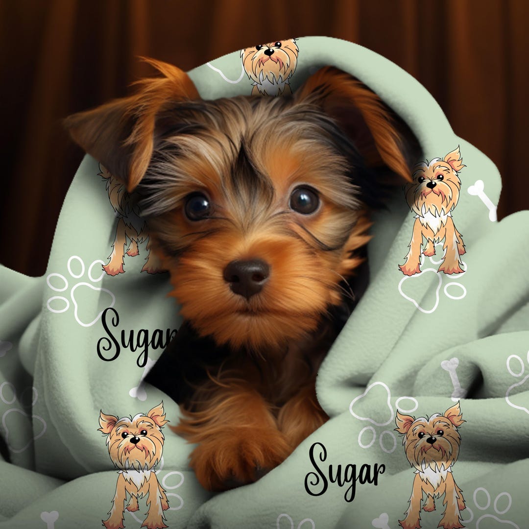 Personalized Yorkie Plush Blanket: Custom Dog Throw, Cozy Home Decor - Etsy