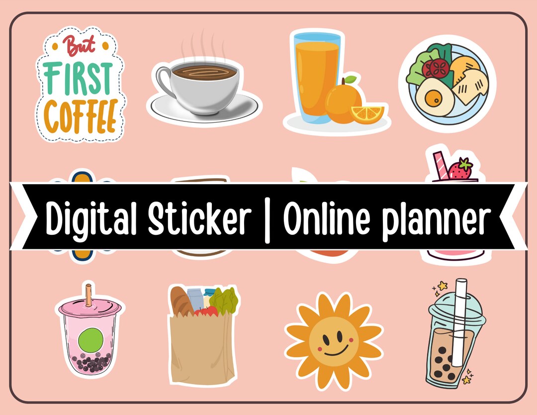 Digital Stickers Simple Groovy Design Digital Calendar and Planner - Etsy