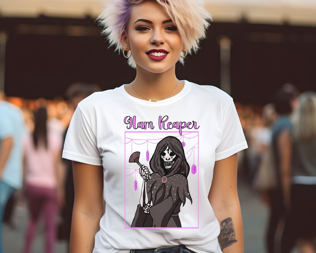 Glam Reaper Shirt, Glam Halloween Shirt, Cute Reaper T-shirt, Halloween ...