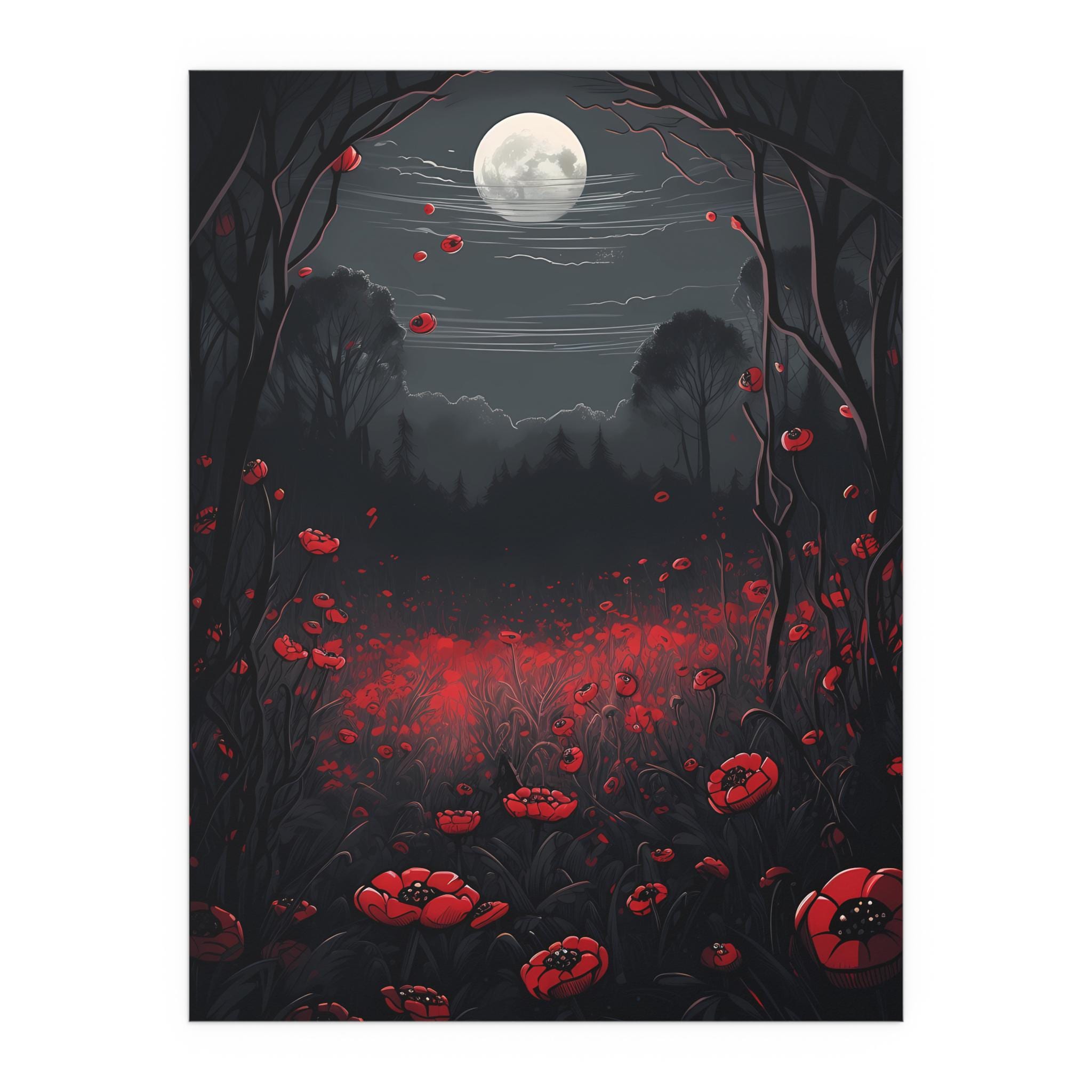 Full Moon Wall Art, Gothic Art Poster, Dark Poster, Halloween Print ...