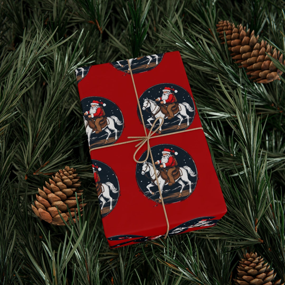 Cowboy Santa Wrapping Paper - Etsy