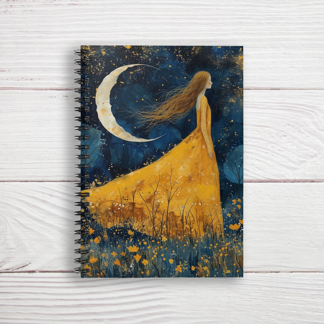 Moonlit Breeze Spiral Notebook: Whimsical Moonlight Series Journal ...