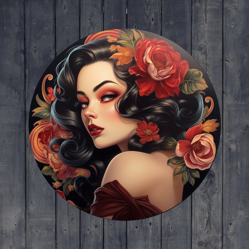 Classic Beauty Vinyl Waterproof Sticker Beautiful Lady Face Decal Water ...