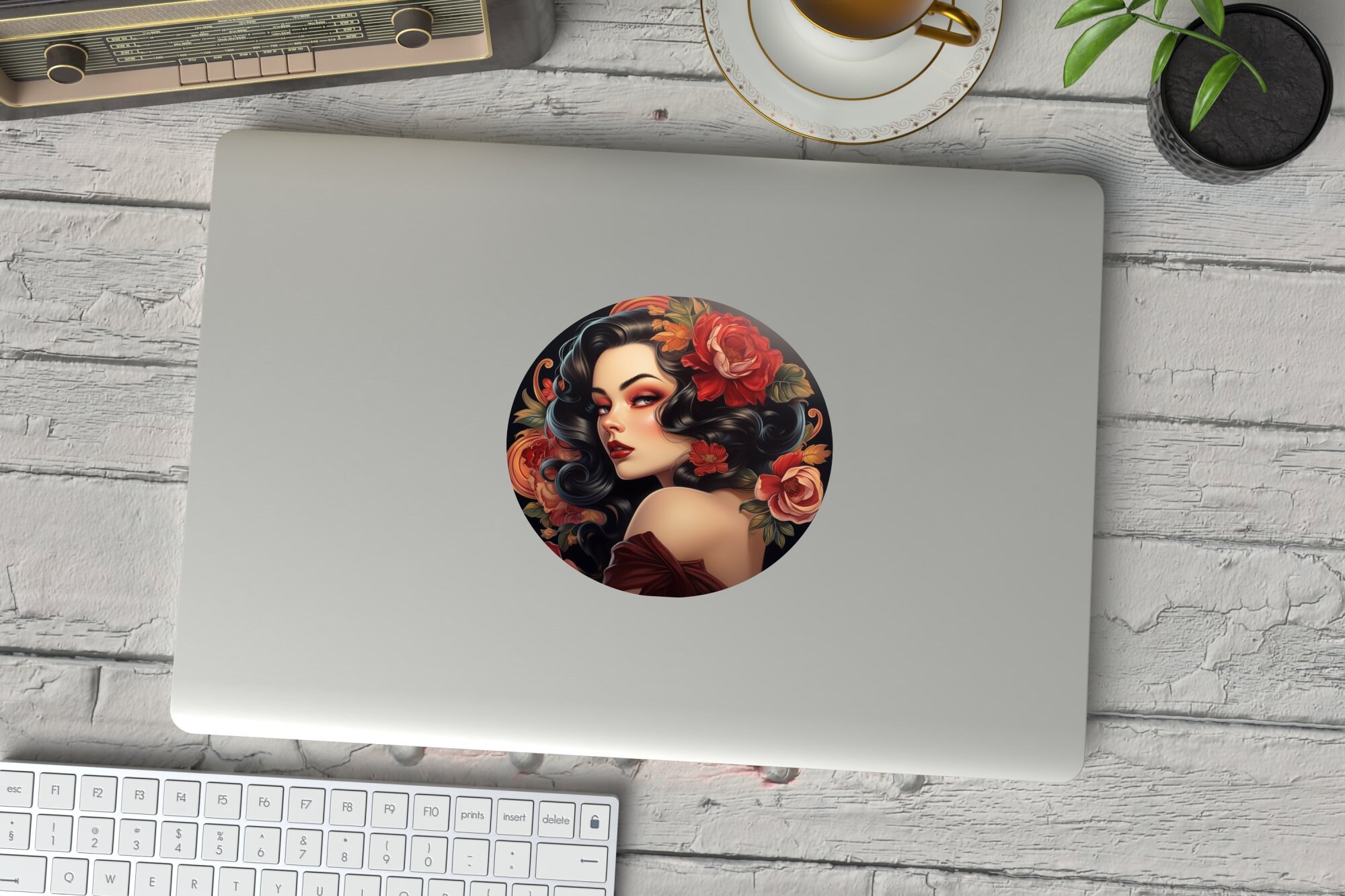 Classic Beauty Vinyl Waterproof Sticker Beautiful Lady Face Decal Water ...