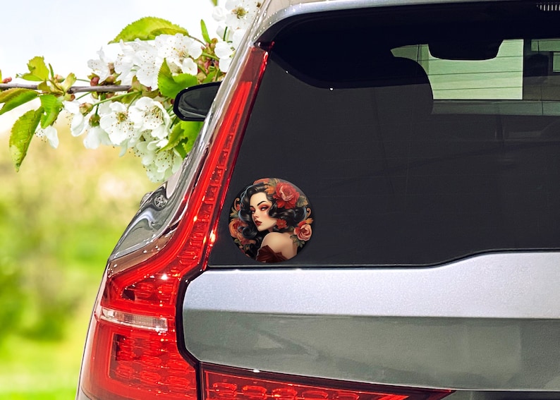 Classic Beauty Vinyl Waterproof Sticker Beautiful Lady Face Decal Water ...