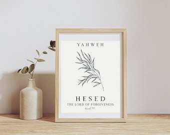 Yahweh Shalom Names of God Series Vertical Posters Wall Art Christian ...