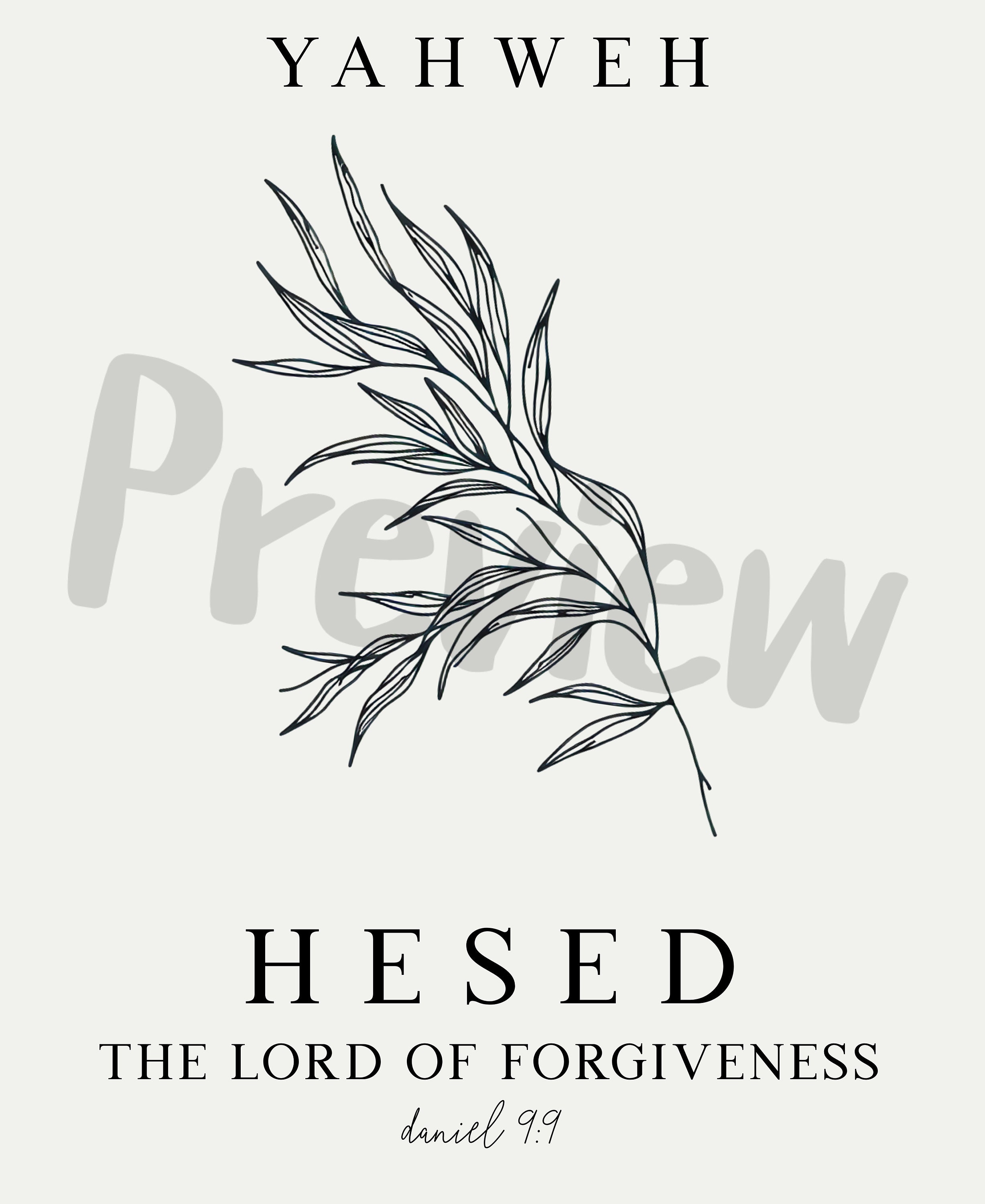 Yahweh Hesed Names of God Series Vertical Posters Wall Art Christian ...