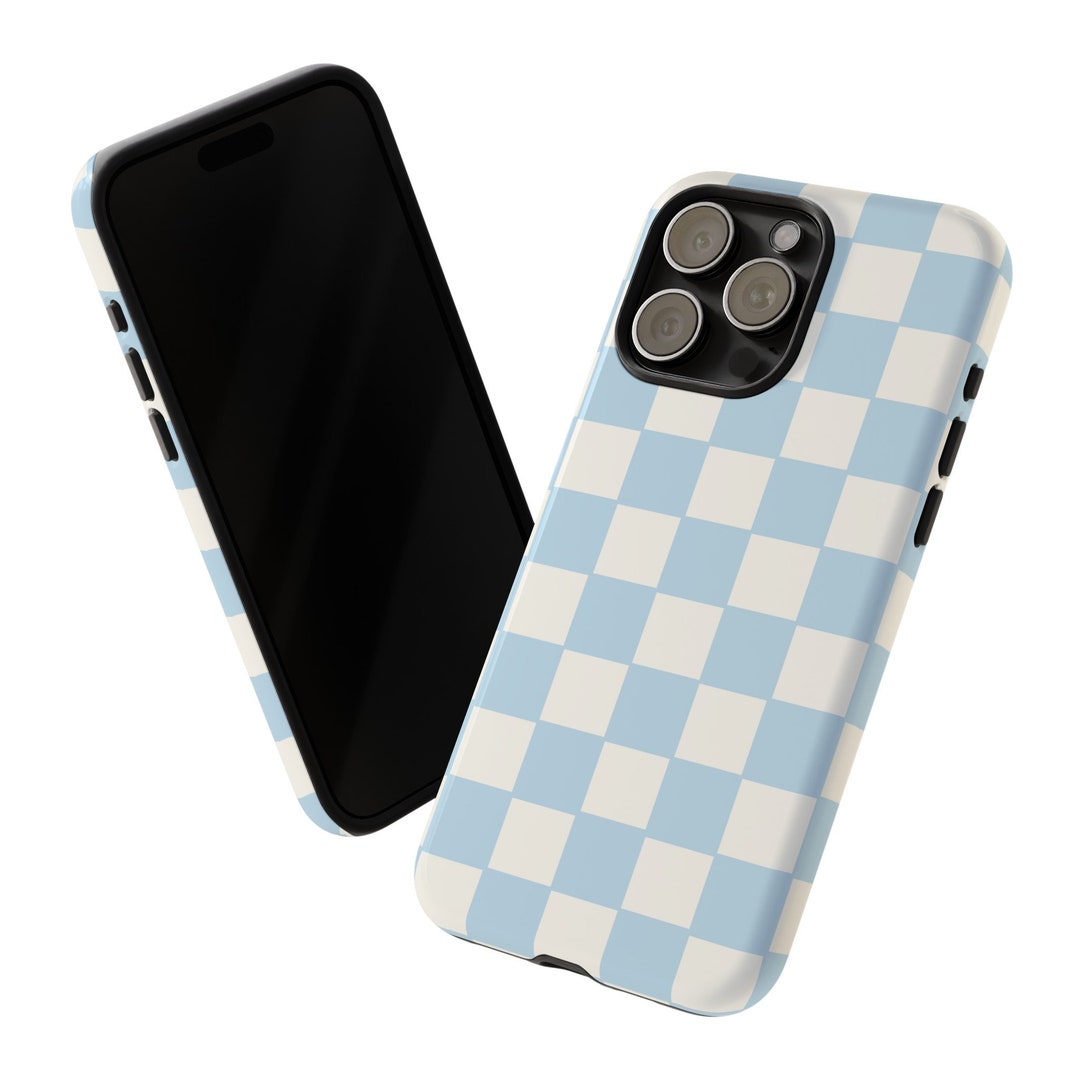 Light Blueberry Blueberries and Cream Blue Checkers Checkered Square ...