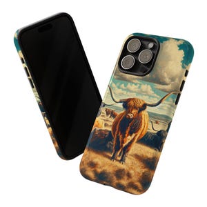 Rustic Highland Texas Cattle Cows Prairie Field Tough Exterior iPhone ...
