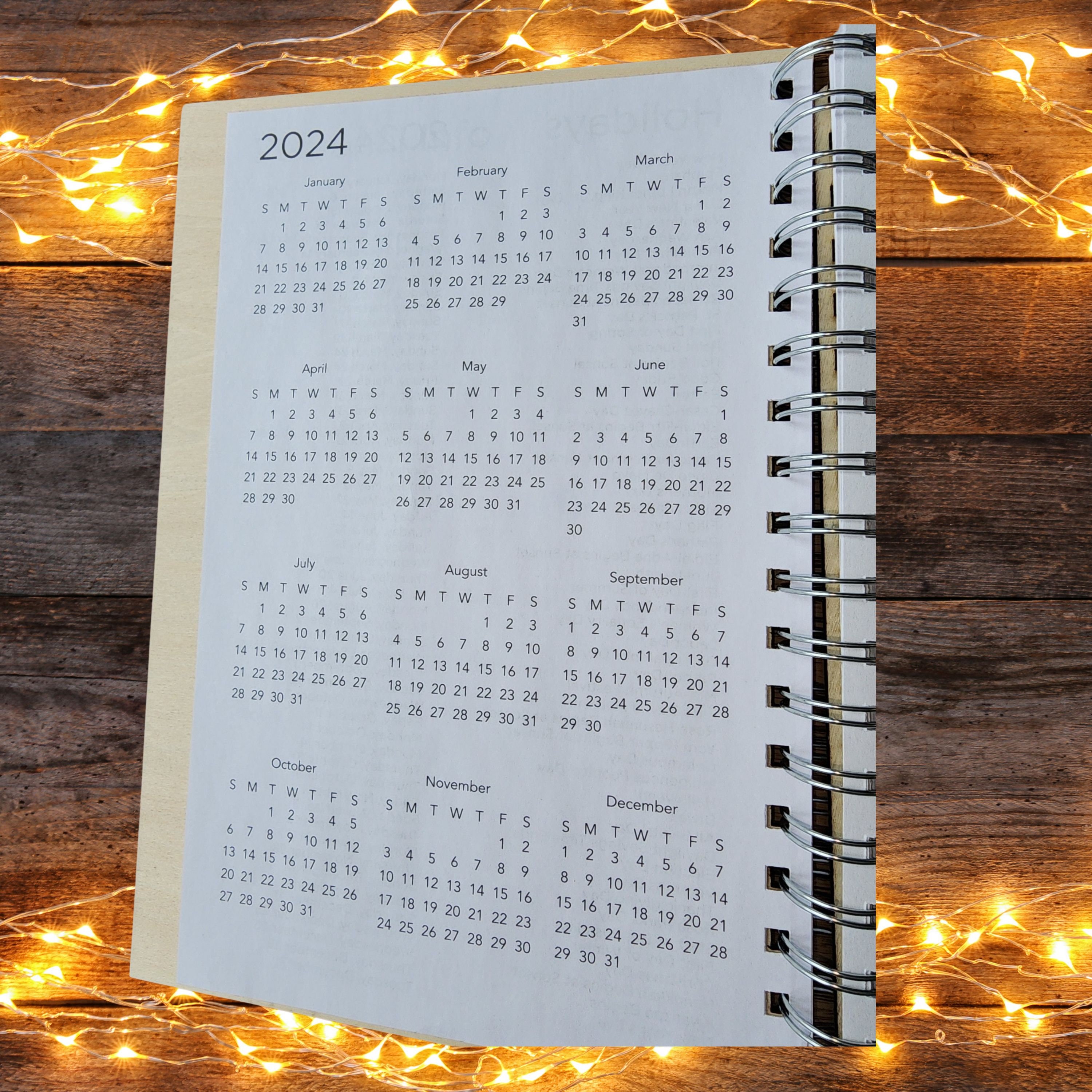 Personalized Planner 2024 Engraved Wood Cover Custom Planner Goal Daily ...