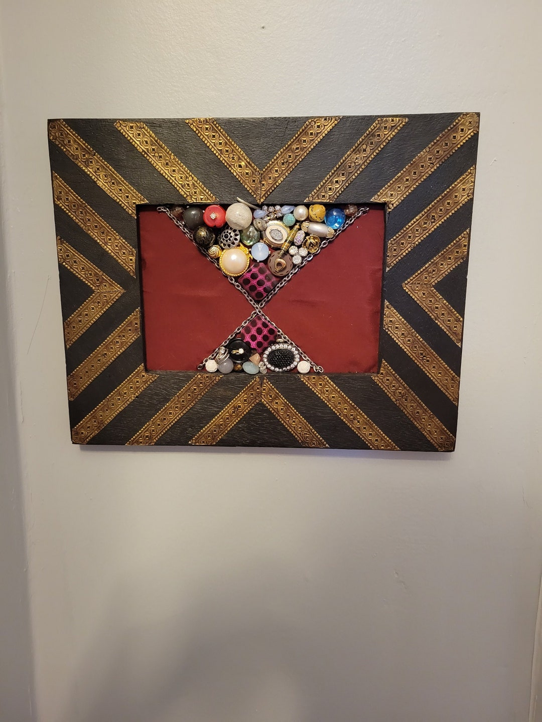 Framed Jewelry Collage Art - Etsy