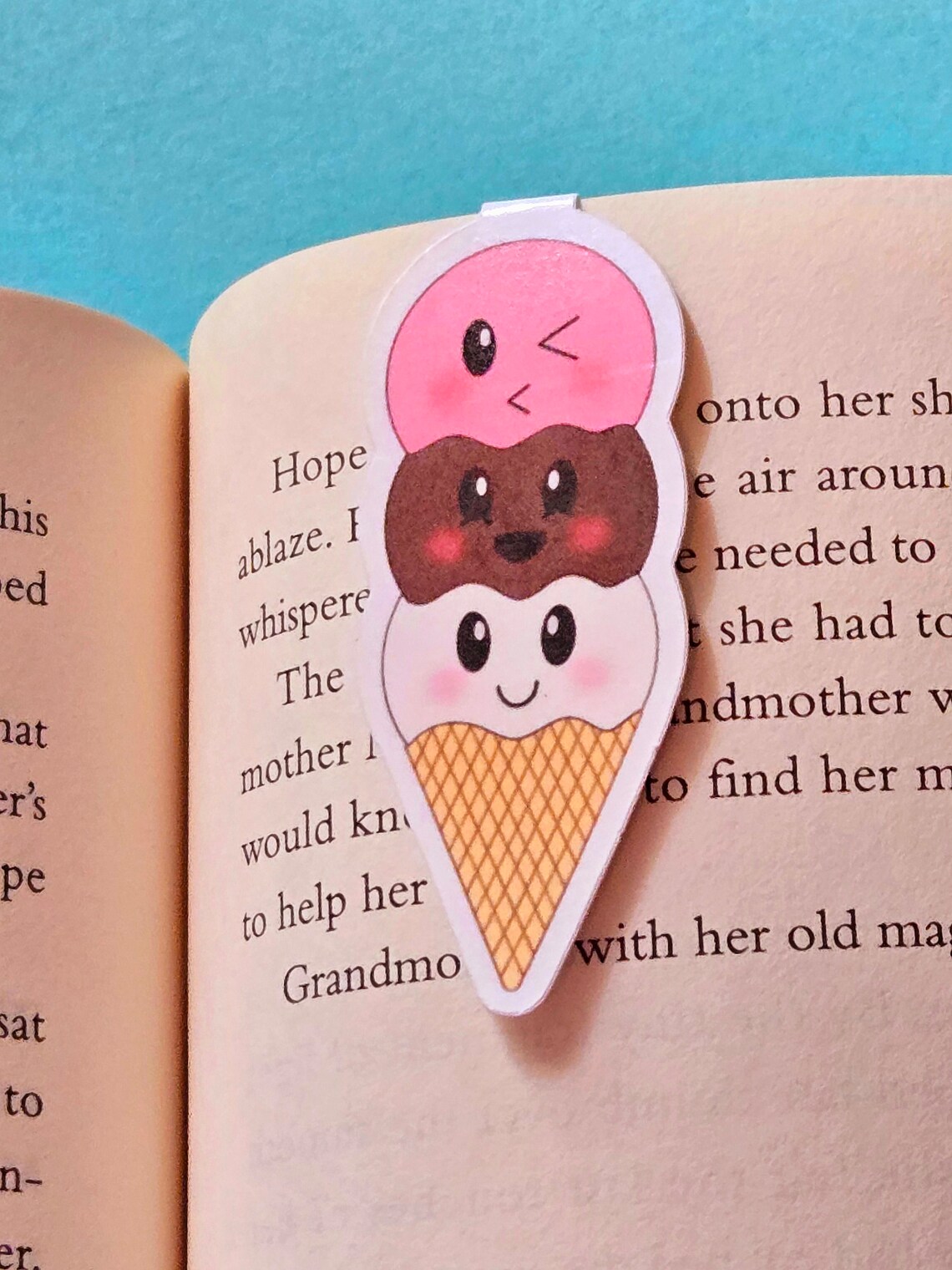 Handmade Magnetic Bookmark | Ice Cream | Bookworm Essentials | Colorful ...
