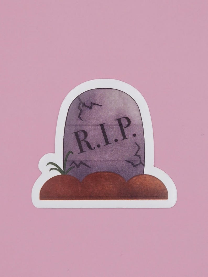 Tombstone Halloween Sticker: Spooky Grave Vinyl Decor - Etsy