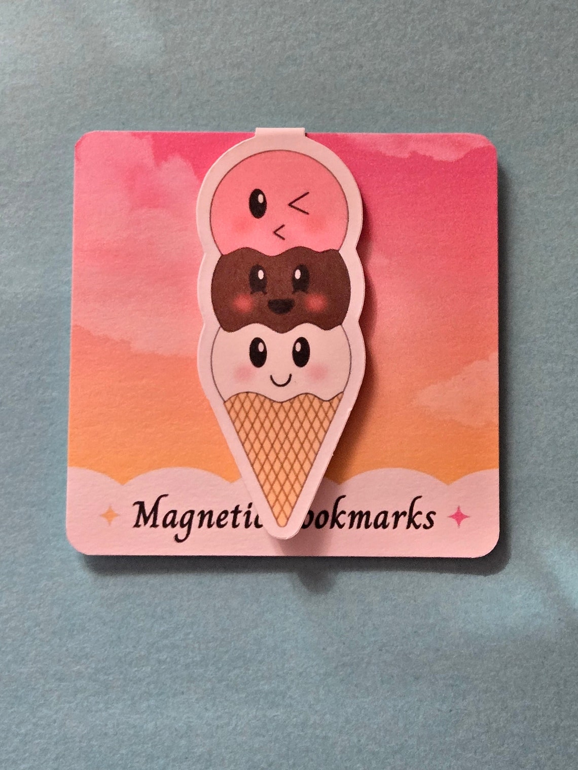 Handmade Magnetic Bookmark | Ice Cream | Bookworm Essentials | Colorful ...