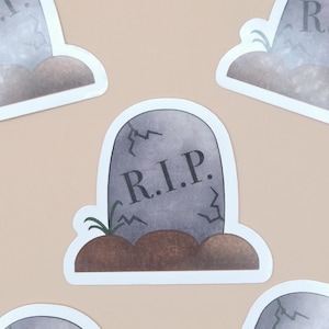 Tombstone Halloween Sticker: Spooky Grave Vinyl Decor - Etsy