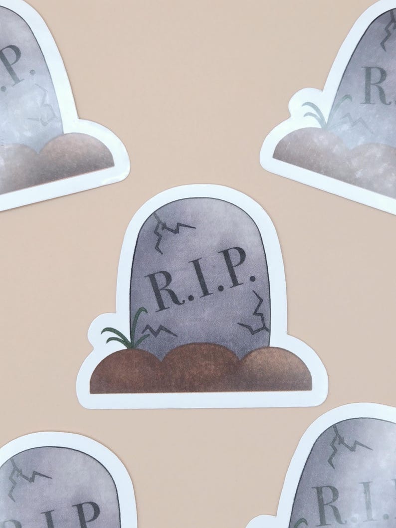 Tombstone Halloween Sticker | Spooky Grave Vinyl Sticker | Halloween ...