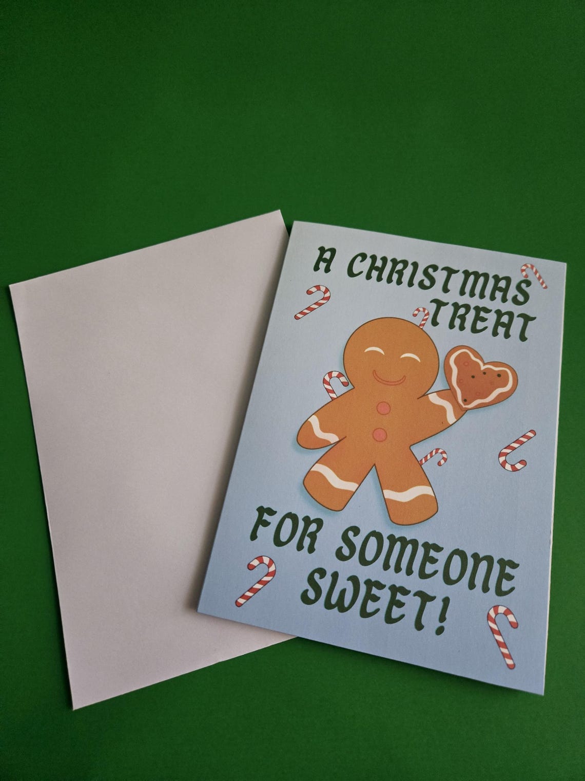 Gingerbread Man Christmas Card | Cute Christmas Greeting Card | Printed ...