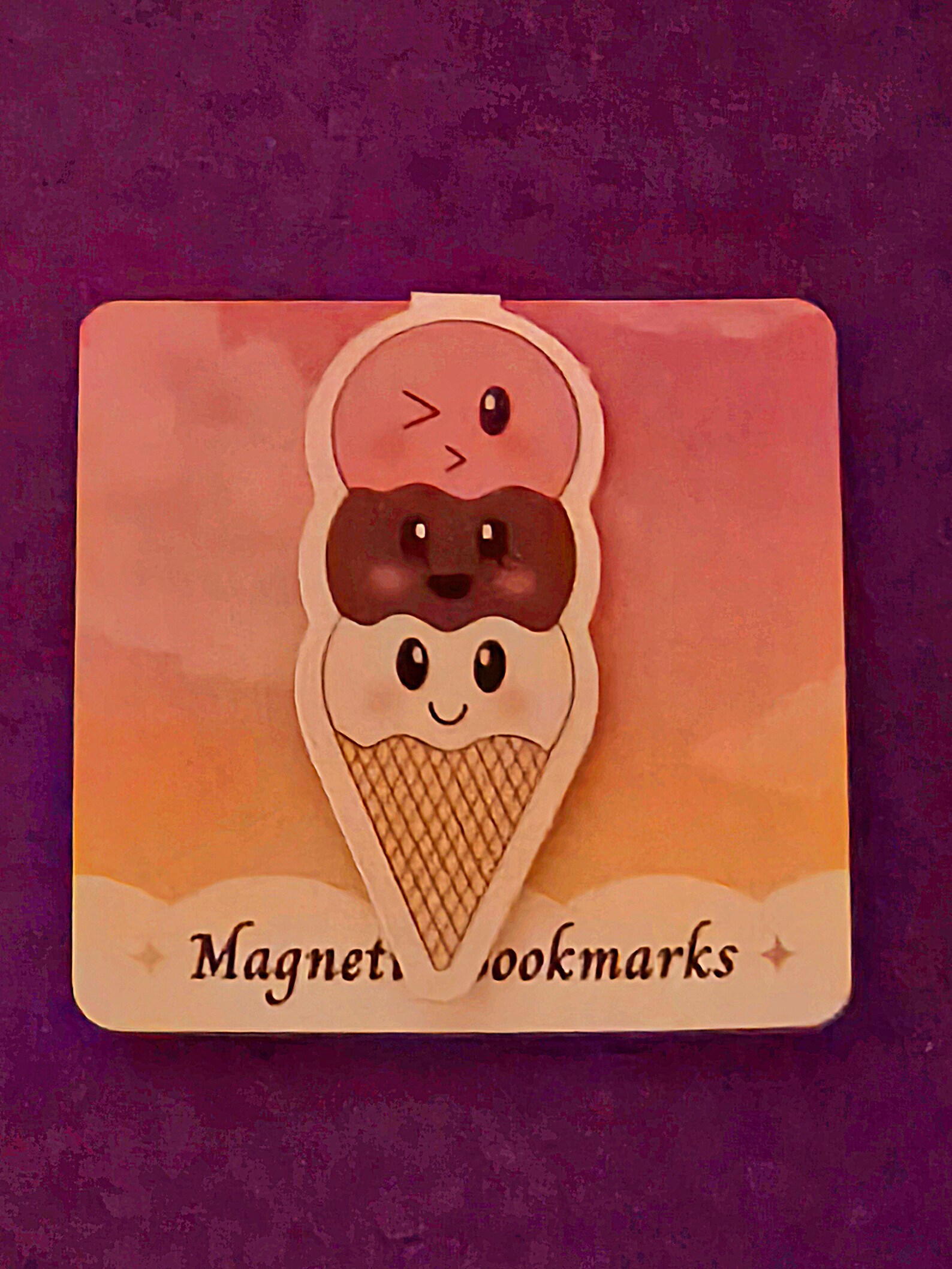 Handmade Magnetic Bookmark | Ice Cream | Bookworm Essentials | Colorful ...