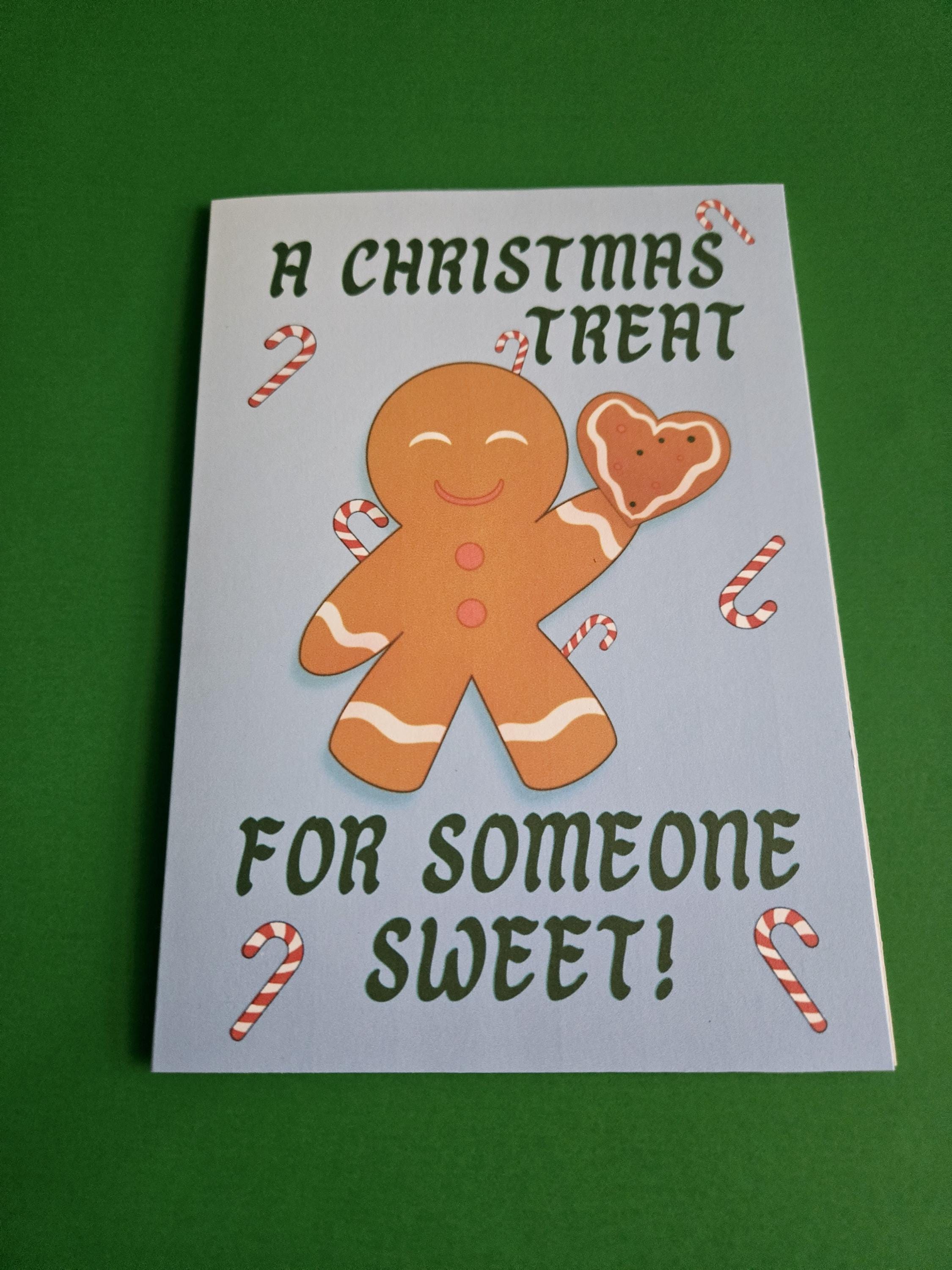 Gingerbread Man Christmas Card | Cute Christmas Greeting Card | Printed ...