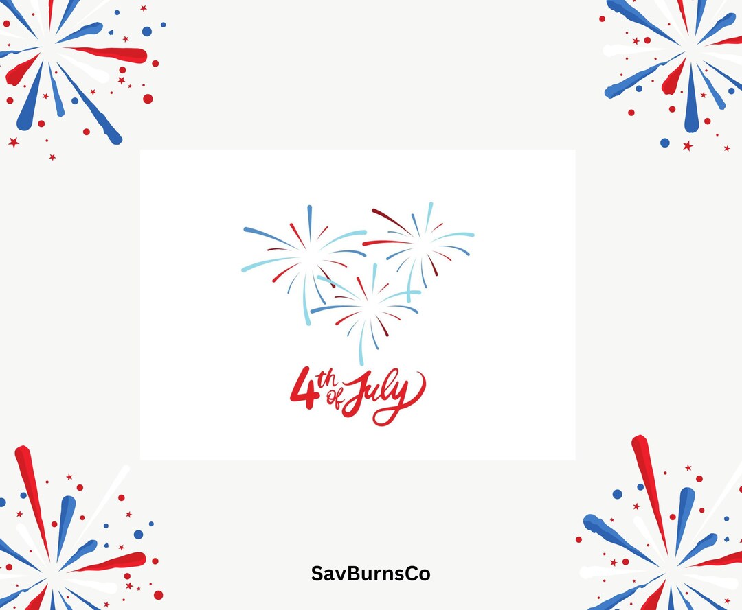 Printable Fourth of July Card 2, 7" X 5" Digital Download - Etsy