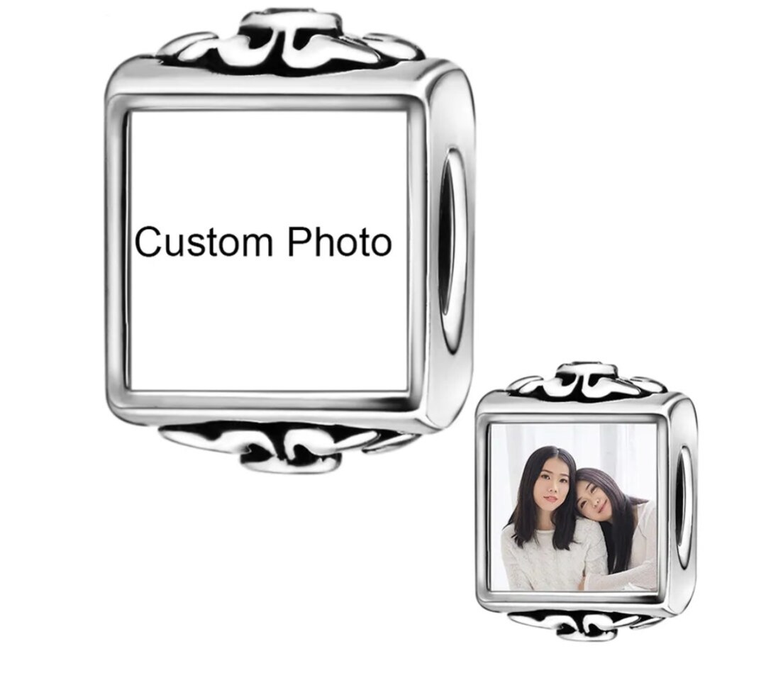 Charm for Pandora Bracelets in the Shape of a 925 Silver Photographic ...