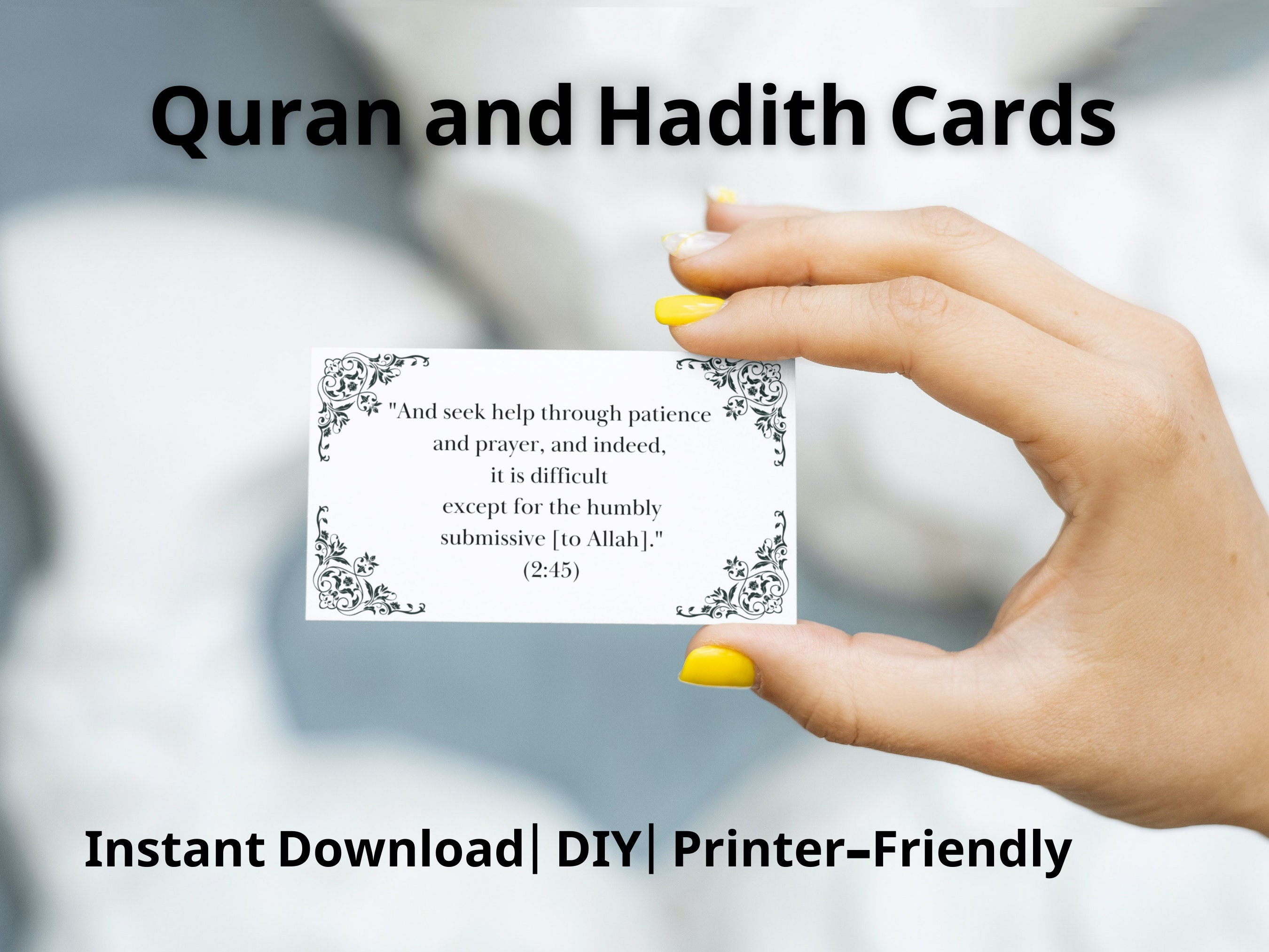 Quran Quotes, Islamic Inspirational Cards, Muslim Gift, Ramadan Gift ...