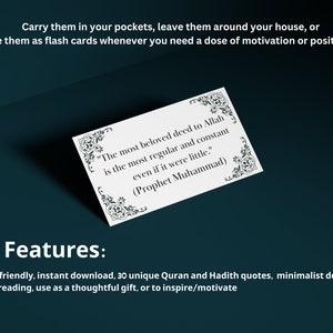 Quran Quotes, Islamic Inspirational Cards, Muslim Gift, Ramadan Gift ...