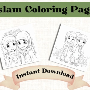 Islam Coloring Page, Muslim Kids, Muslim Gifts, Islam Coloring Sheet ...