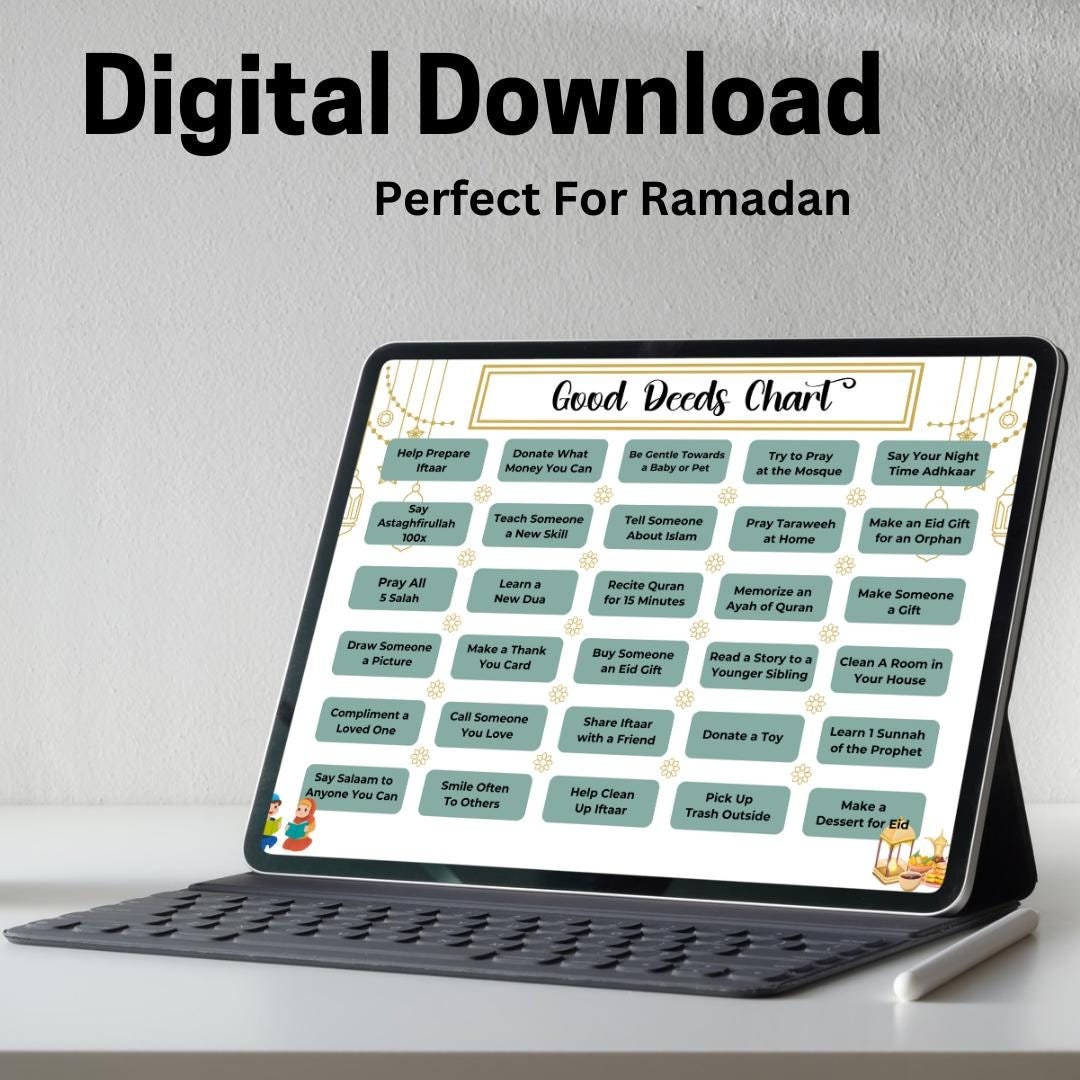 Ramadan Good Deeds Chart for Kids: Muslim Activity (digital Download ...