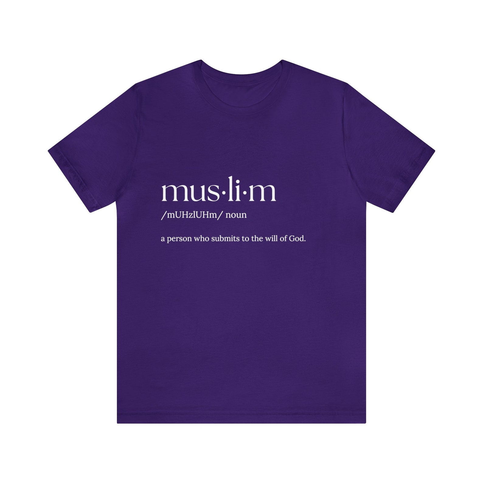 Muslim Definition T-shirt: Bella+canvas Islamic Gift - Etsy