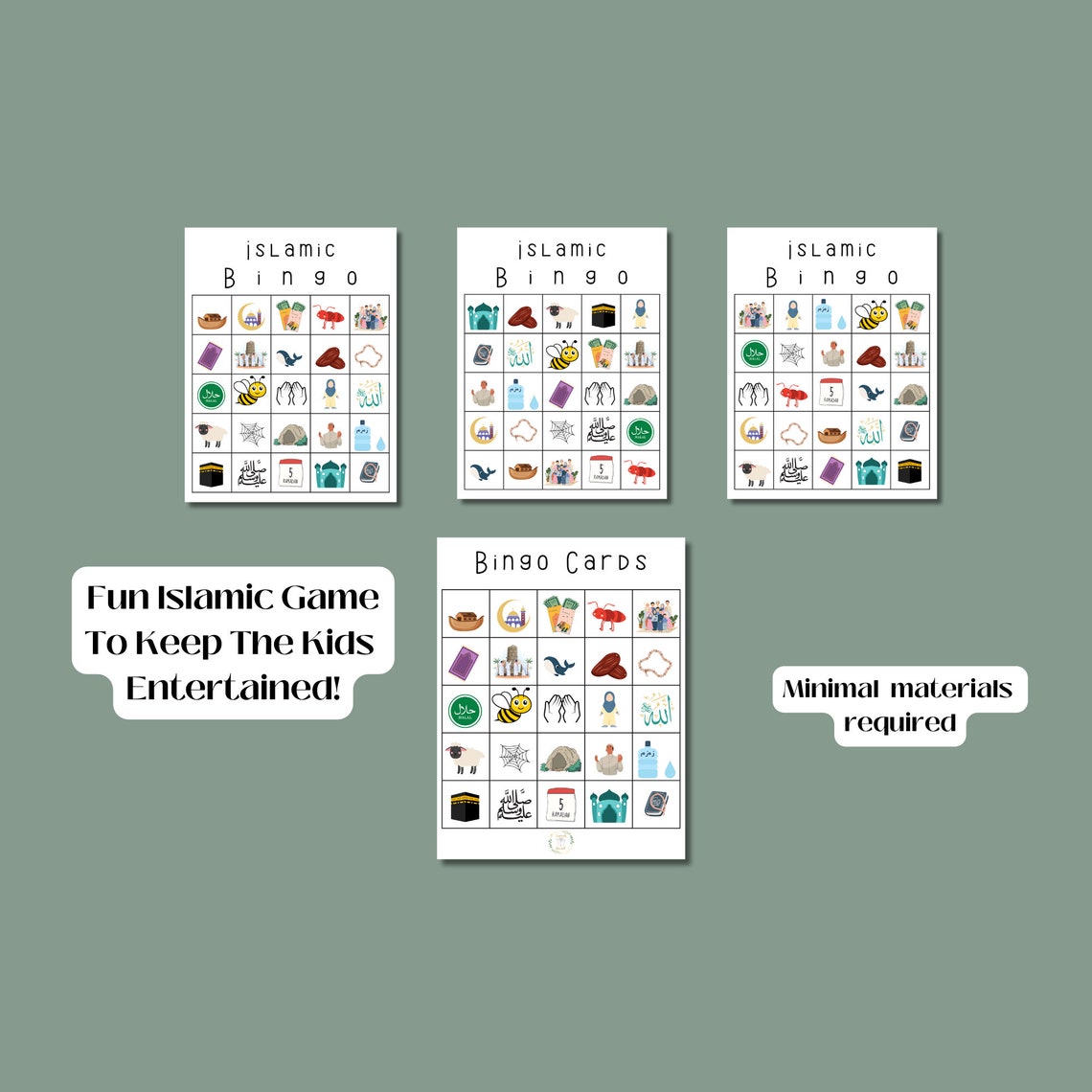 Islamic Game, Muslim Game, Muslim Fun, Bingo Game, Islamic Education ...