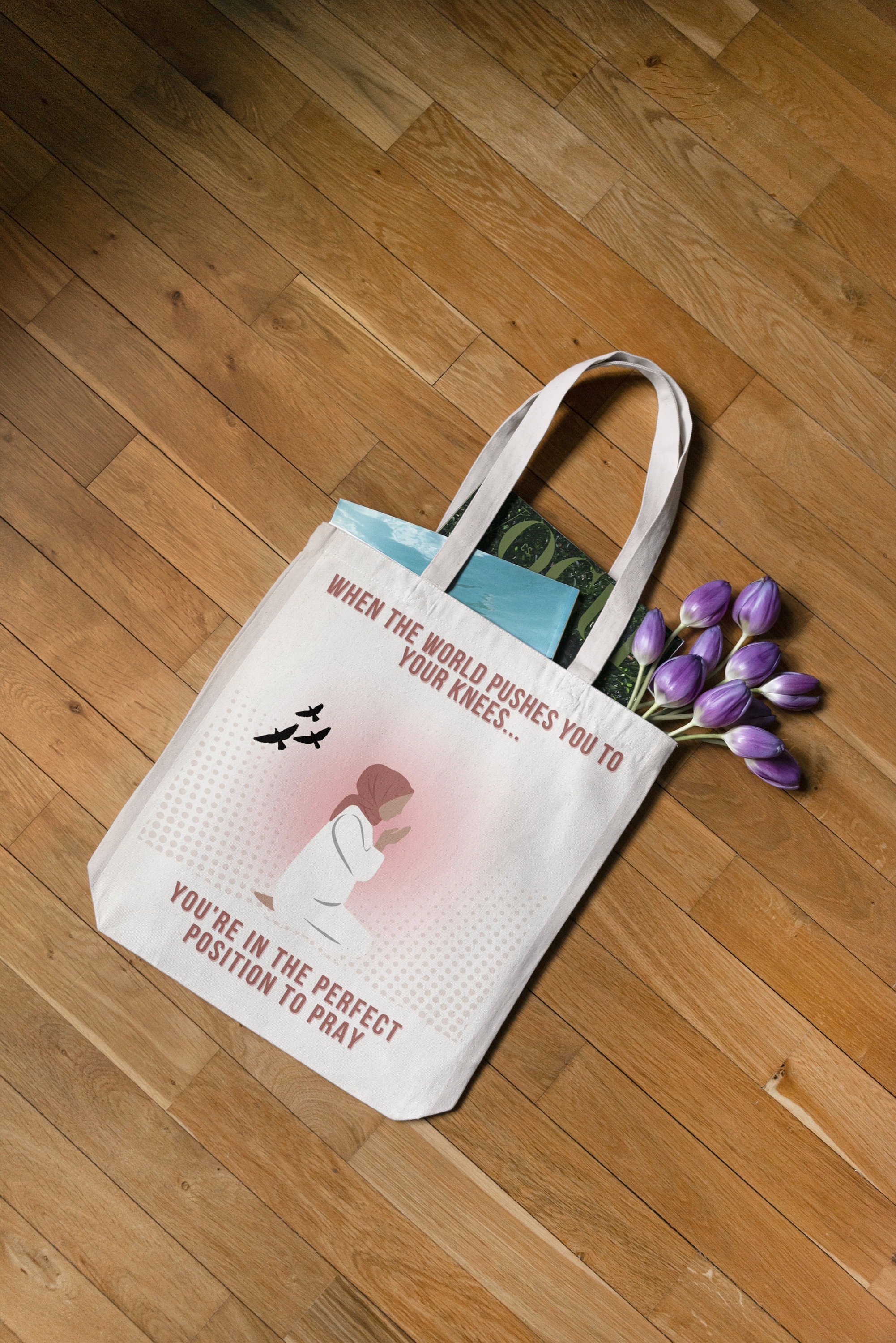 Muslim Woman Tote Bag: Hijabi Prayer Design, Eid Gift - Etsy