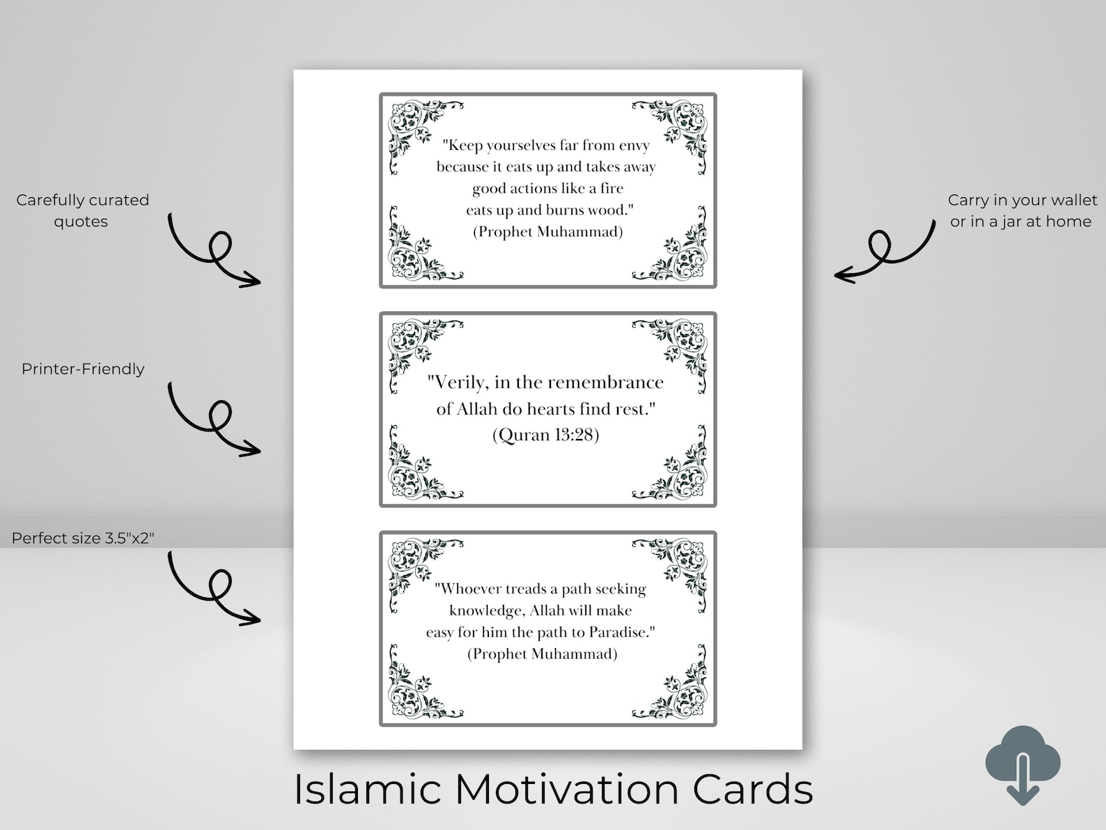 Quran Quotes, Islamic Inspirational Cards, Muslim Gift, Ramadan Gift ...