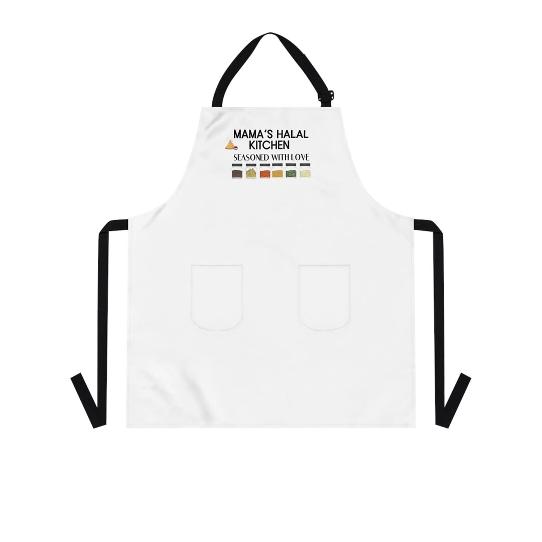 Muslim Mama's Halal Kitchen Apron: Seasoned With Love, Islamic Homeware ...