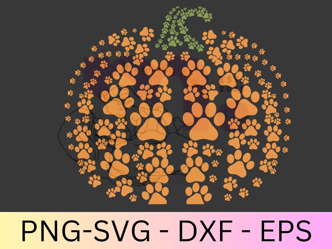 Paws Dog and Cat Pumpkin Svg Paws Dog Pumpkin Svg Paws Cat - Etsy