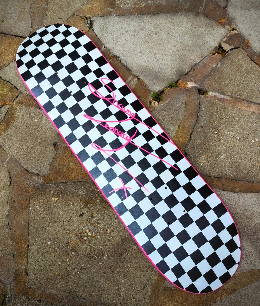 Checker Board, Custom, Hand Painted, Wooden Skateboard Deck. (your Own ...