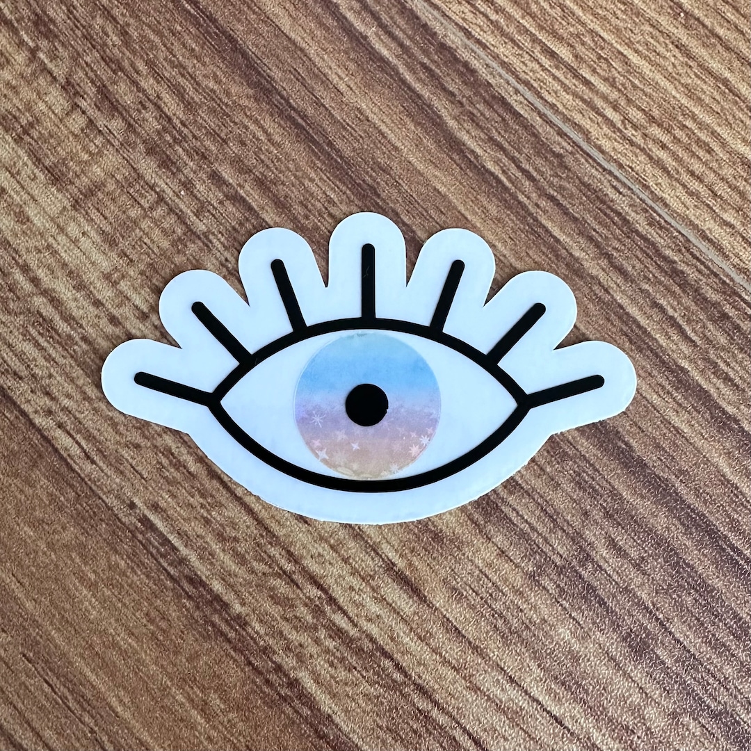 Tactile Holographic Evil Eye Sticker - Etsy