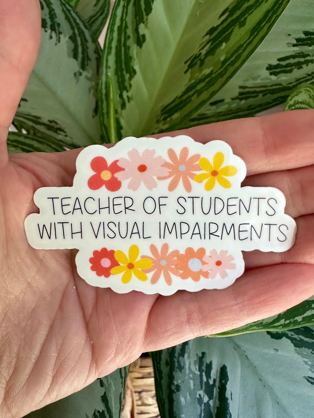 Floral TSVI Sticker - Teacher of Students With Visual Impairments - Etsy