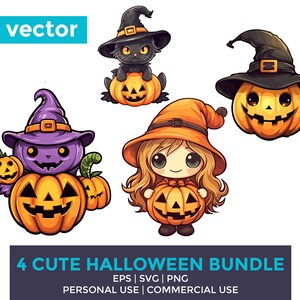 Cute Halloween Svg Bundle Pumpkin Svg Cute Spooky Svg Spooky Collage ...