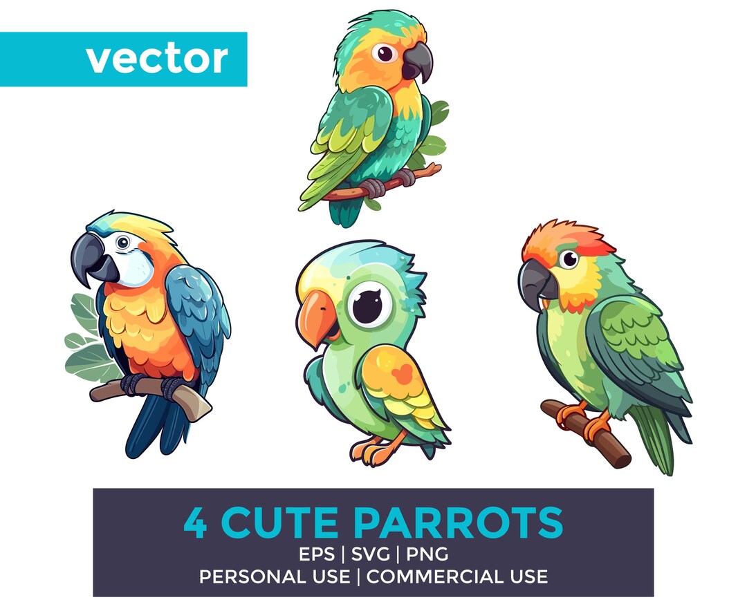 Parrot Svg Bundle Parrot Svg Cute Animals Svg Parrot Clipart Parrot ...