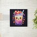 Colorful Boba Drink Image. Vibrant Cute Kawaii Boba Tea Print ...