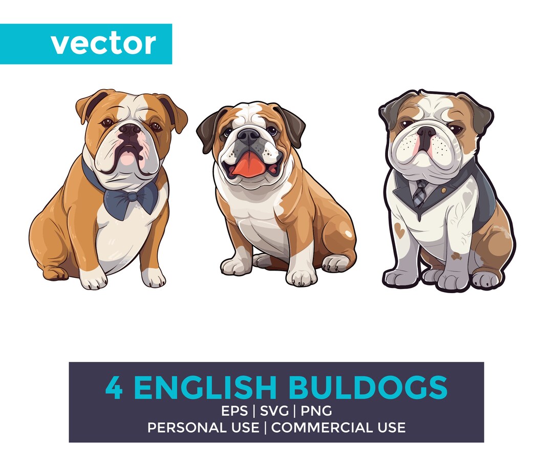 Dog Svg Bundle English Bulldog Svg Cute Animals Svg Buldog Cliparts ...