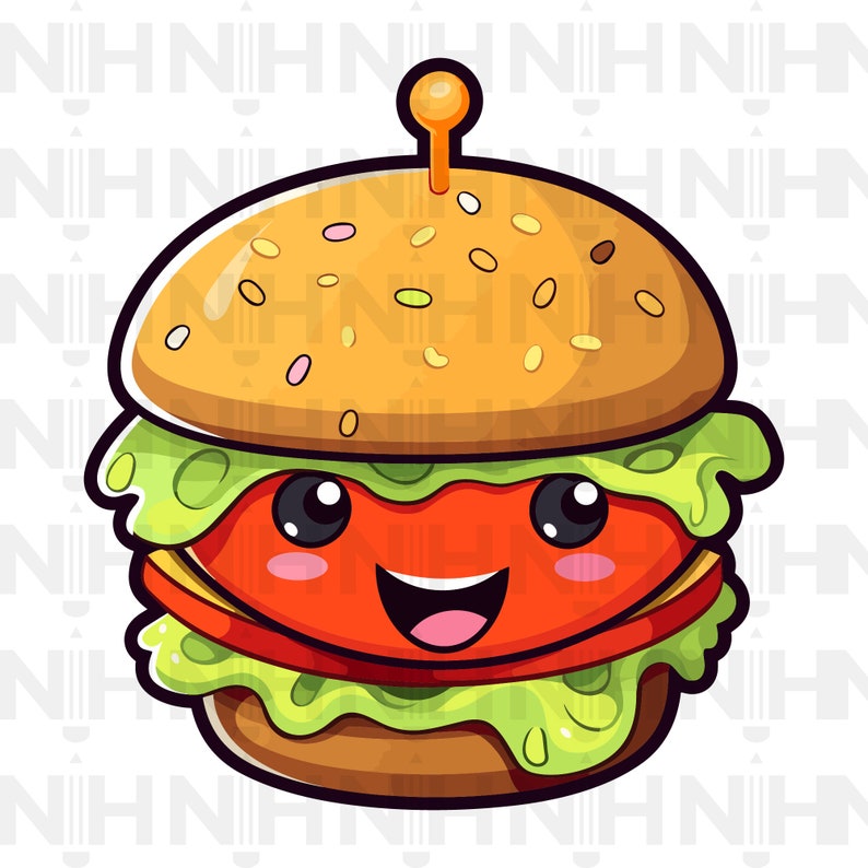 Cute Burgers Svg Bundle Junk Food Svg Cute Kawaii Svg Cheeseburger ...