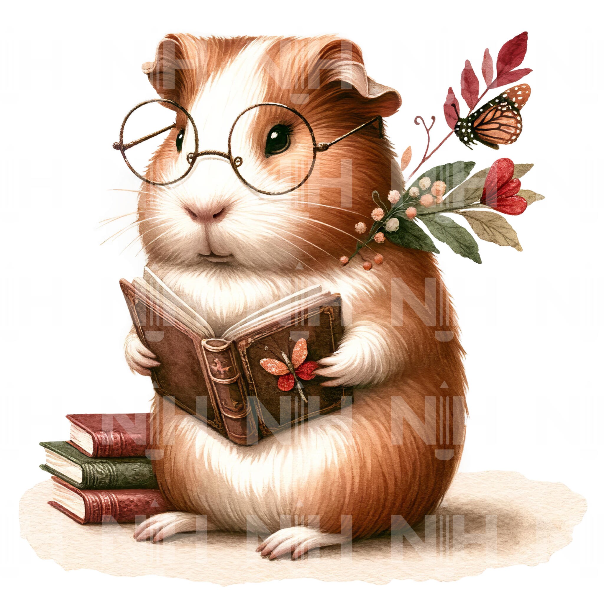 Guinea Pig Cliparts 5pc PNG Cute Watercolor Animals Clipart Transparent ...